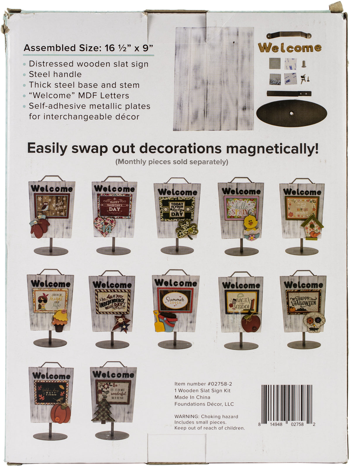 Foundations Decor Wooden Slat Welcome Sign — Crafty Capers Rubber ...