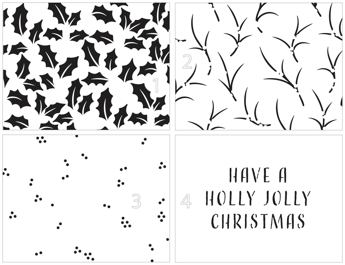 The Crafters Workshop A2 Layered Holly Background Stencil — Crafty ...