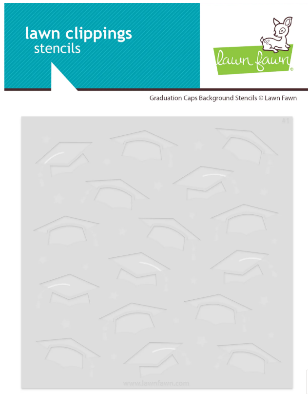 Lawn Fawn Graduation Caps Background Stencils — Crafty Capers Rubber ...